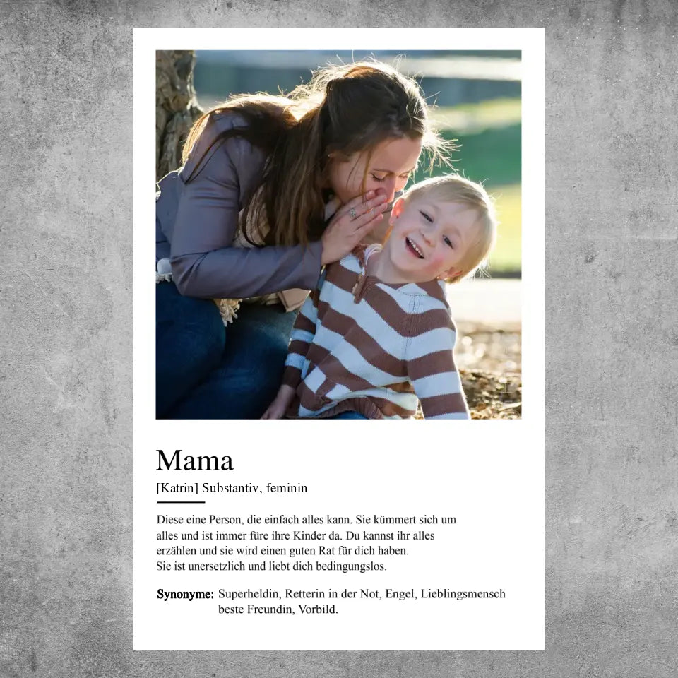 Personalisiertes Poster - Definition Mama – Melanu