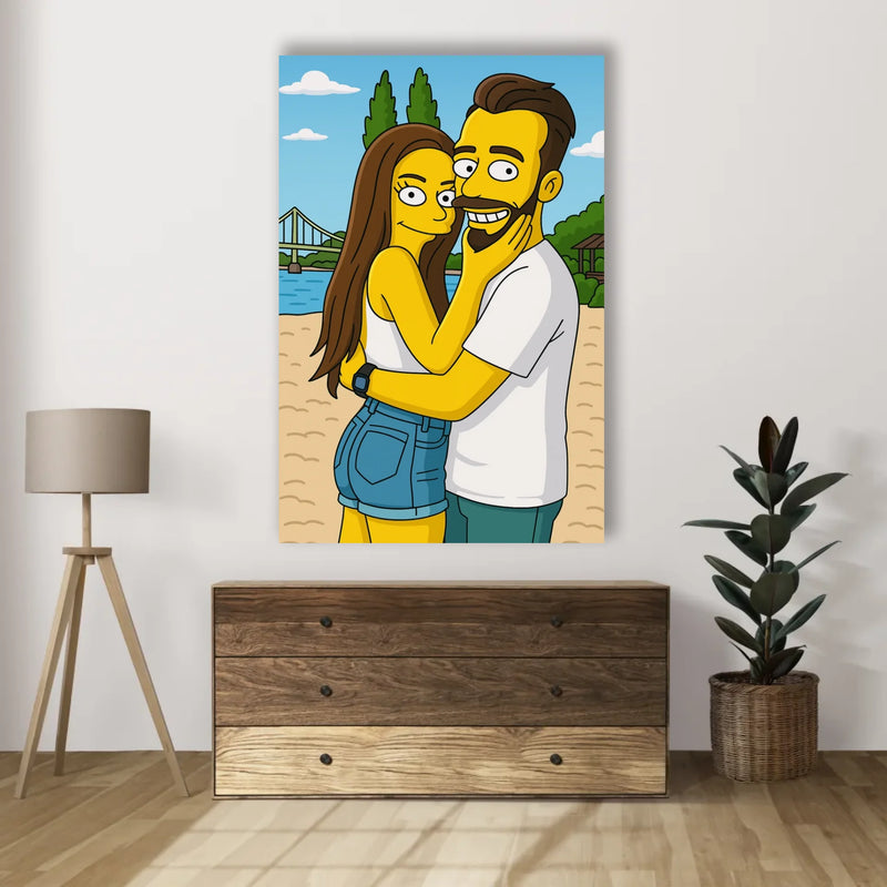 Personalisierte Leinwand - Portrait im Cartoon-Stil – Melanu